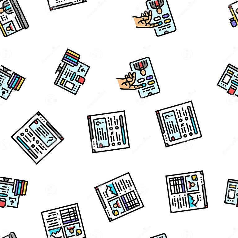 Online Learning Platform Web Seamless Pattern Vector Stock Illustration ...