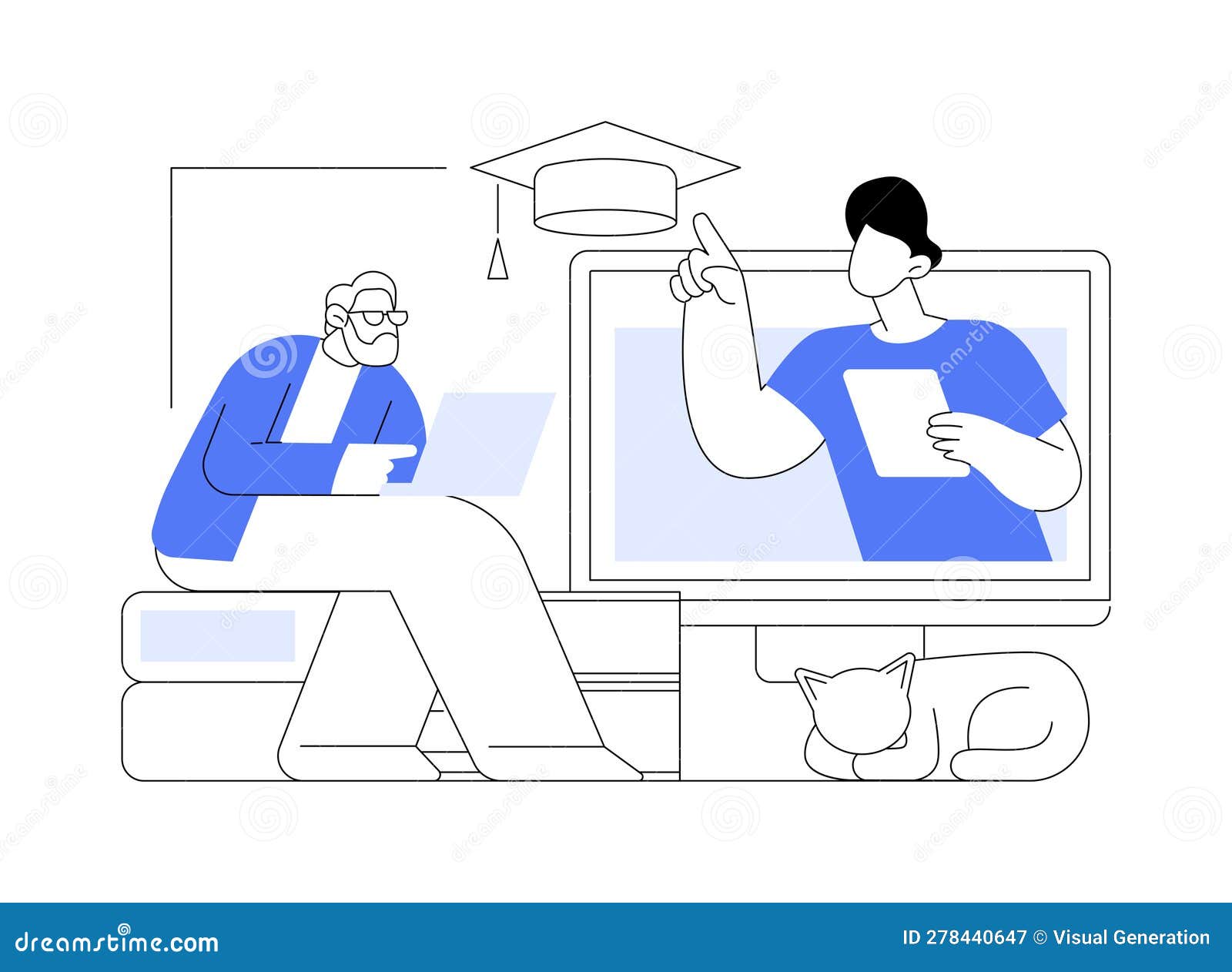 Online Learning for Seniors Abstract Concept Vector Illustration. Stock ...