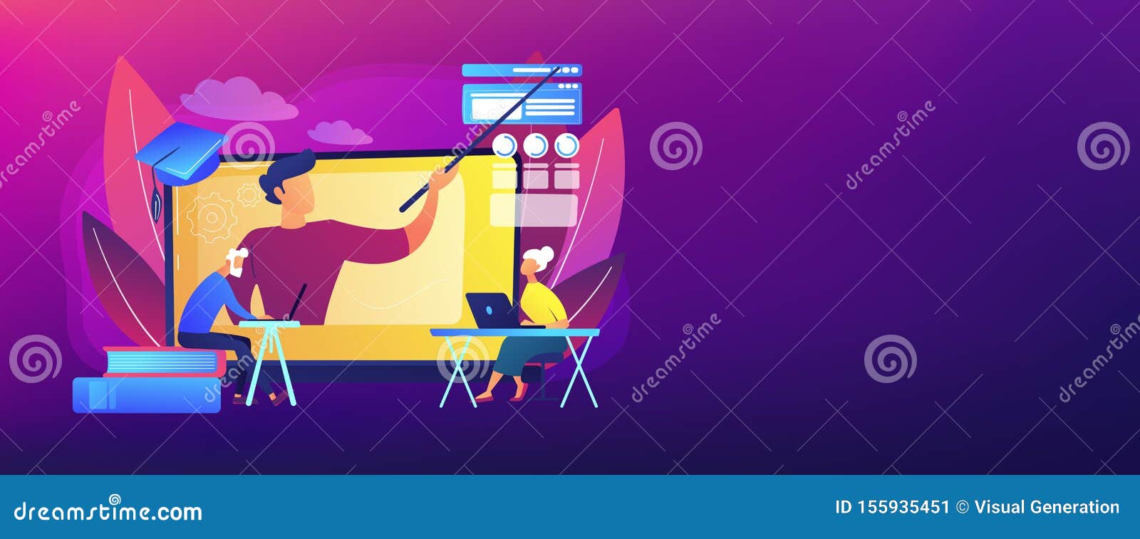 Online Learning. E-learning Concept For Distance Education. Smiling ...