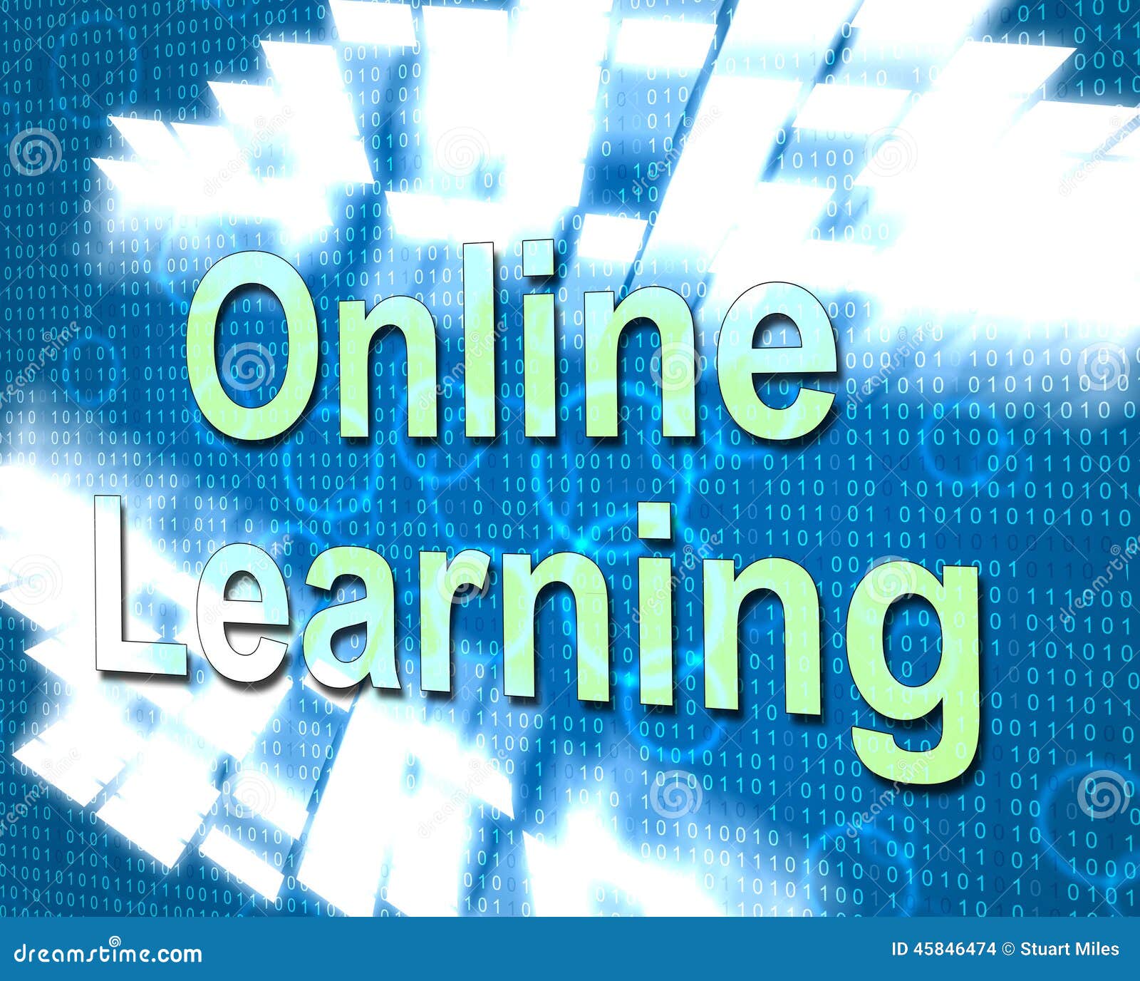 Online Learning Shows World Wide Web and College Stock Illustration ...