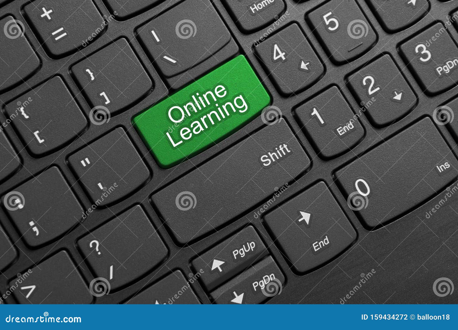 Online Learning Text on Key Stock Photo - Image of inquiries ...