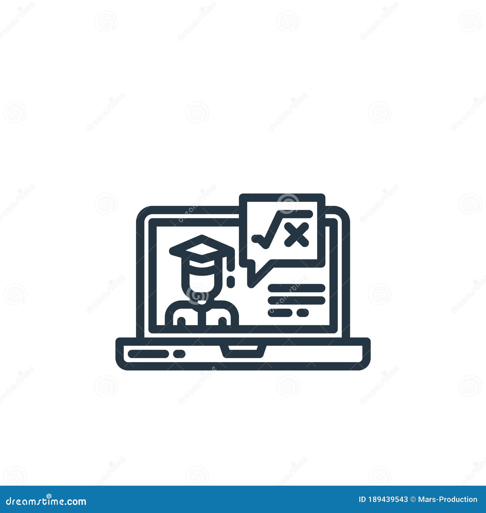 Online Learning Vector Icon Isolated on White Background. Outline, Thin ...