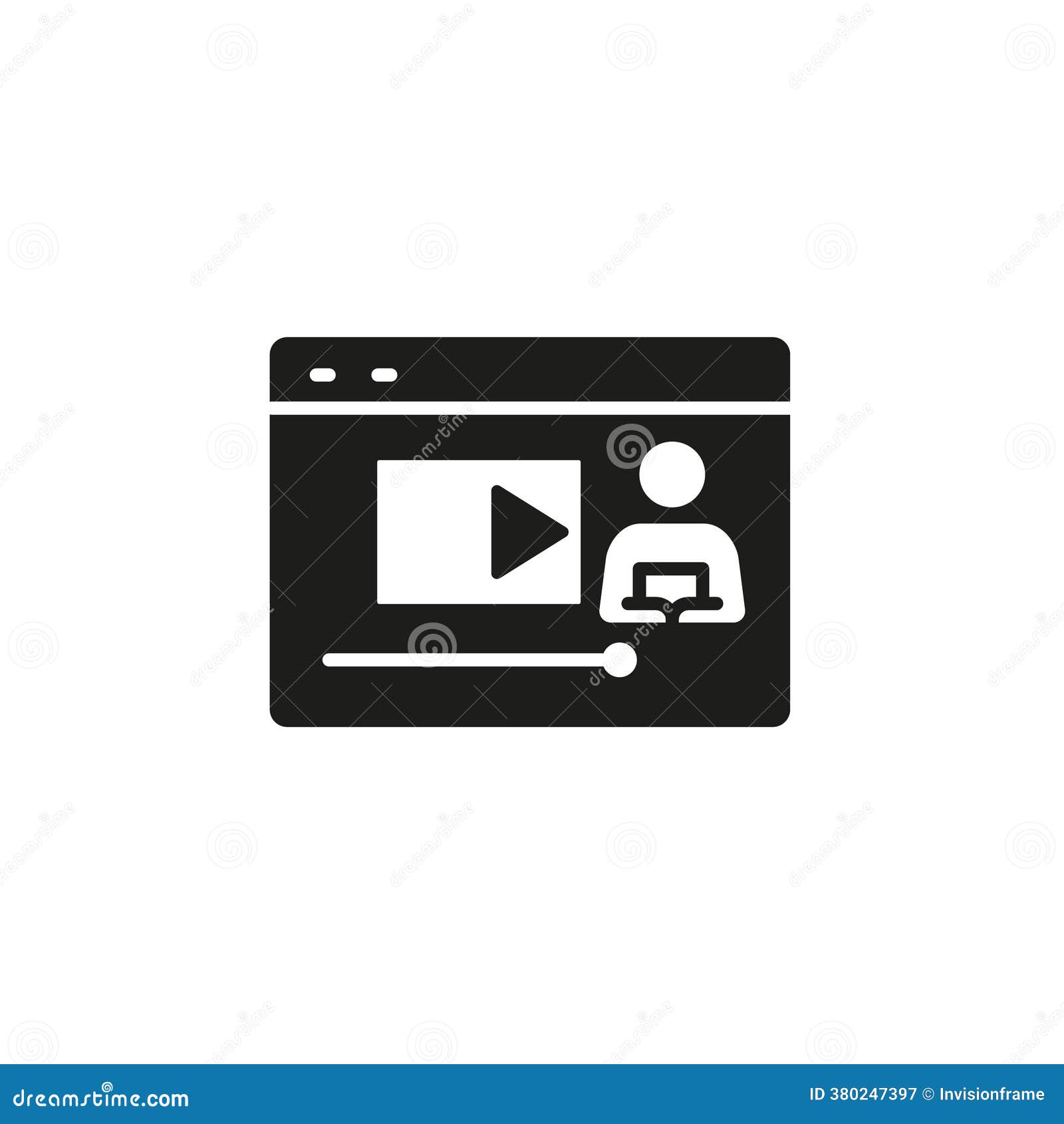 E-learning, Video Tutorial, Education Line Icon, Student`s Desktop With ...