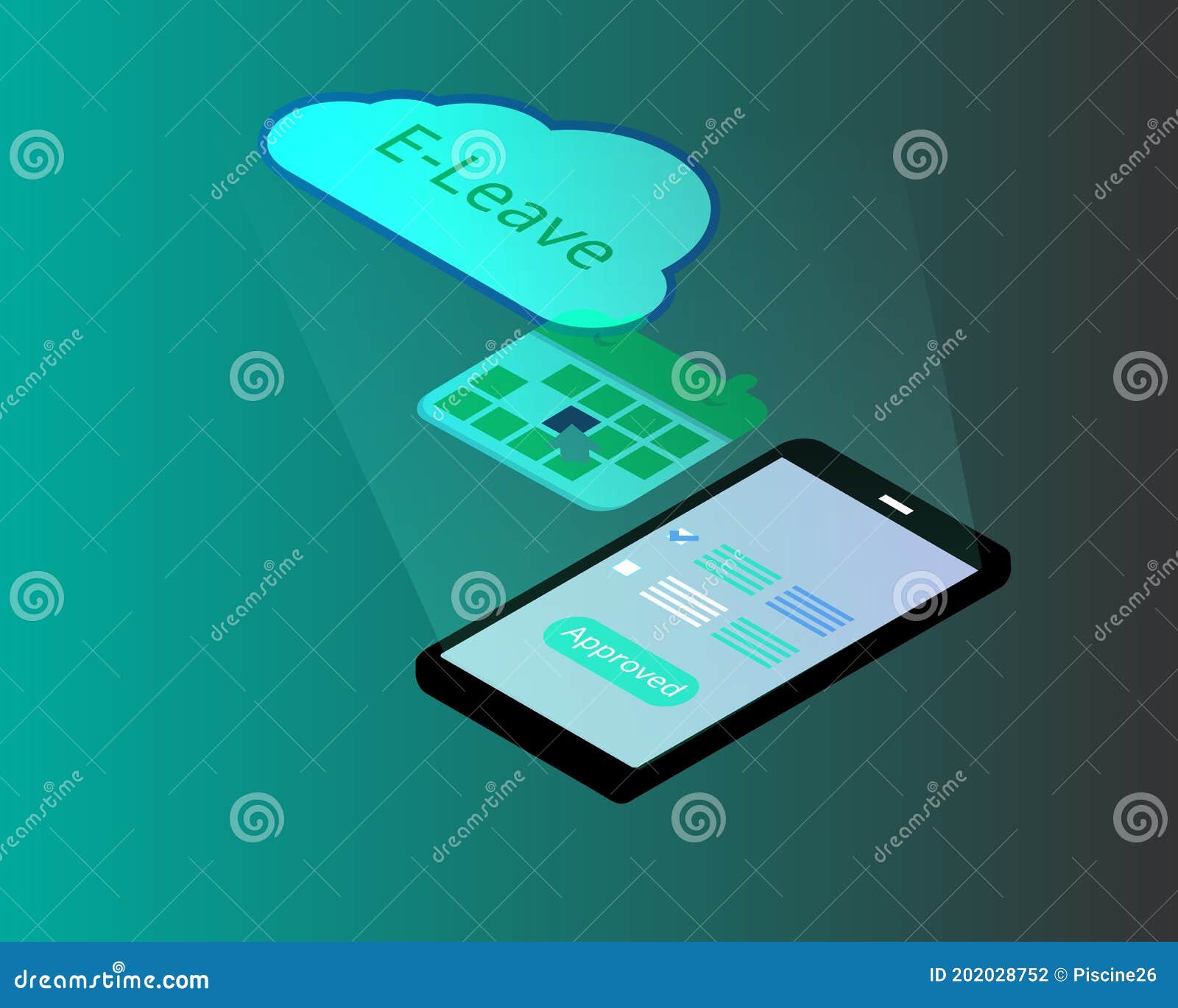 Online Leave Request Process Via Mobile Vector Stock Illustration ...