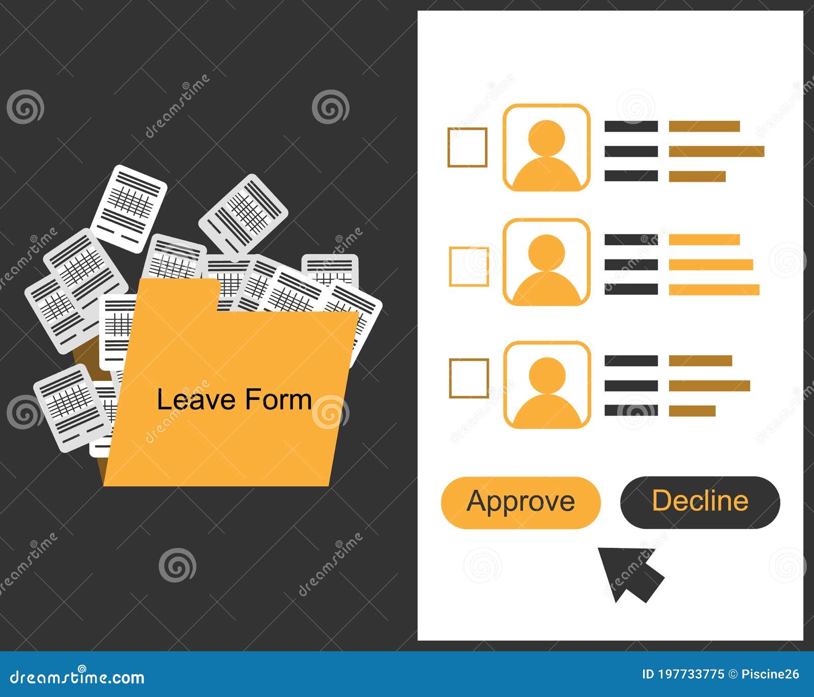 Online Leave Request VS Leave Form in Paper Vector Stock Vector ...