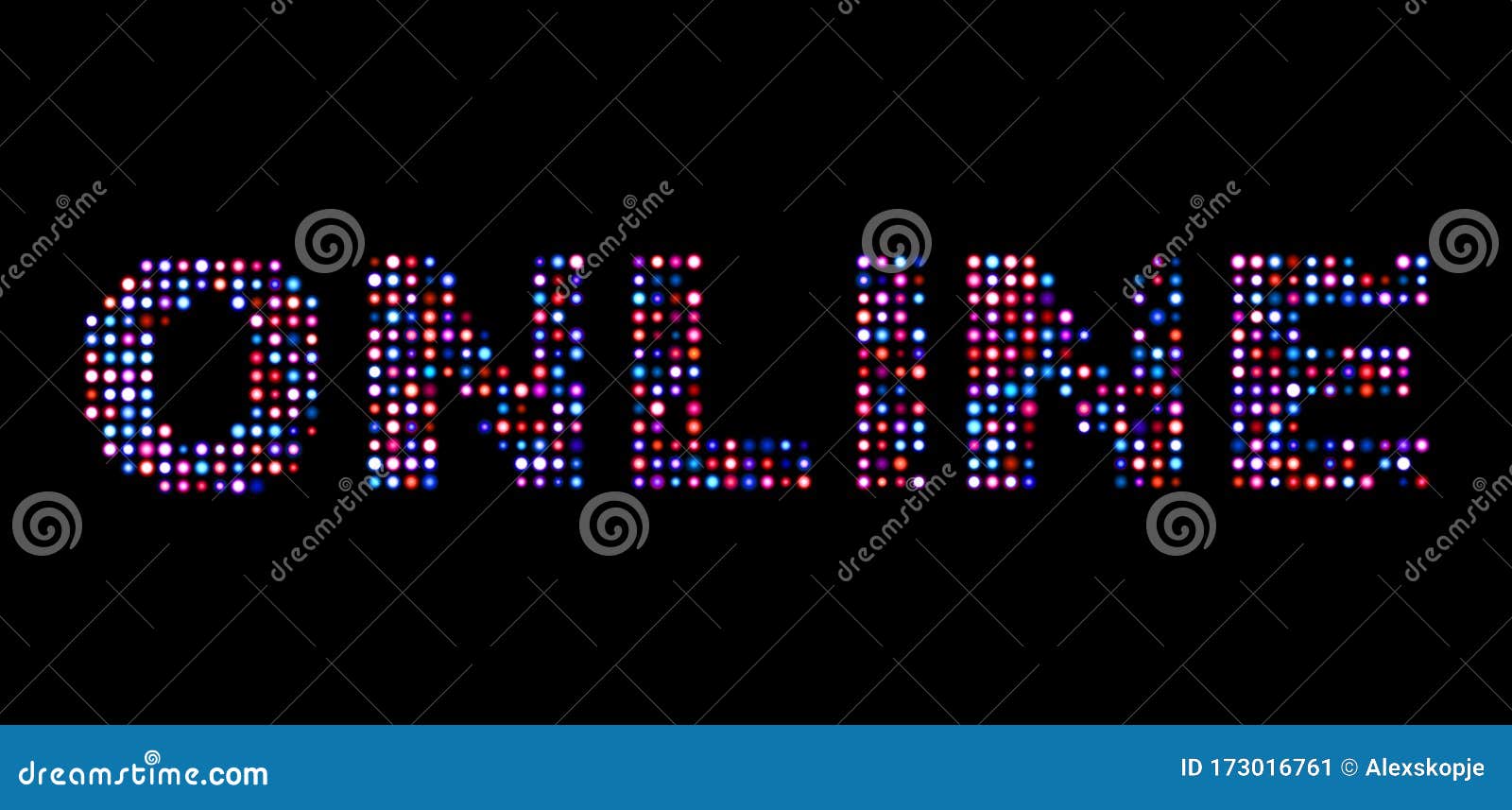 Online led text stock illustration. Illustration of symbol - 173016761