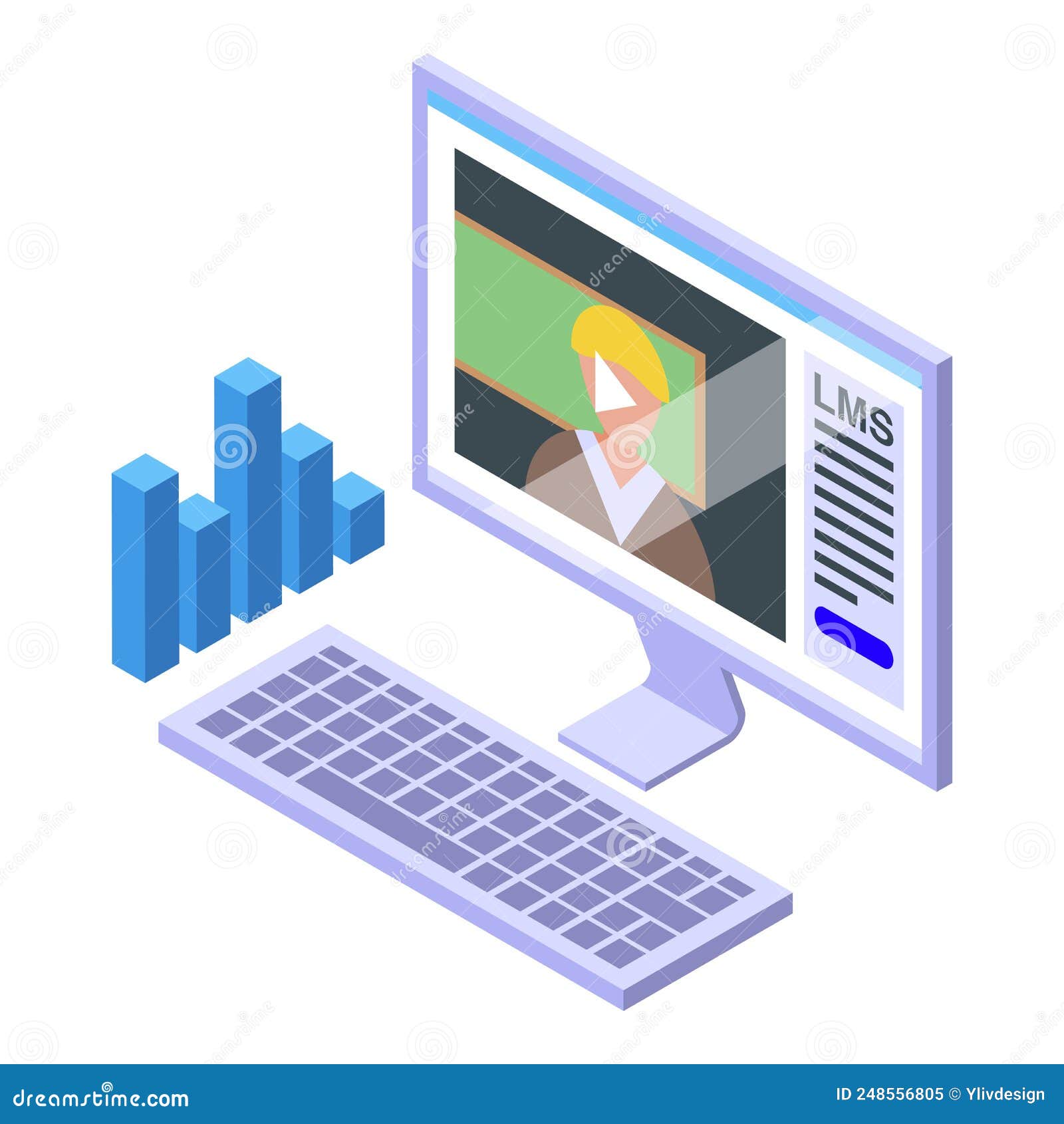 Online Lesson Icon Isometric Vector. Learning System Stock Vector ...