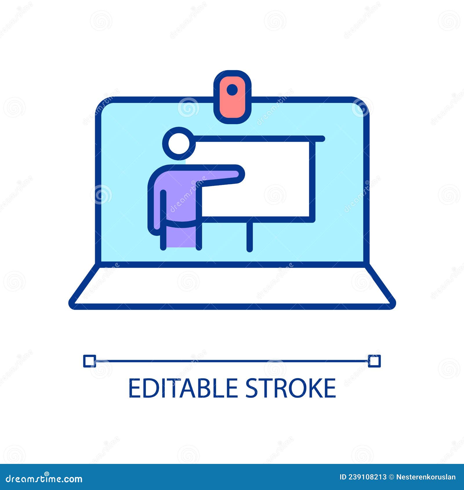 Online Lesson RGB Color Icon Stock Vector - Illustration of lesson ...