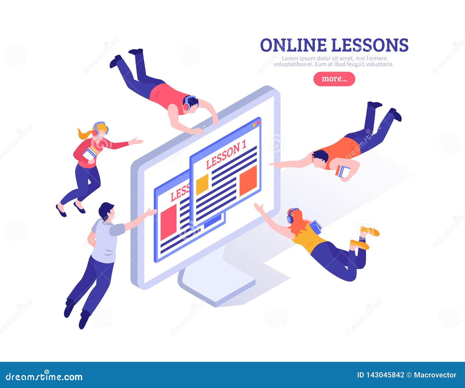 Online Lessons Design Concept Stock Vector - Illustration of mentor ...