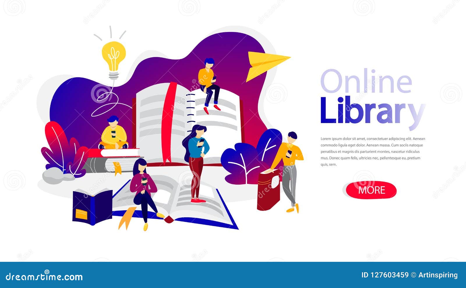Online Library Banner for Your Website Illustration Stock Vector ...