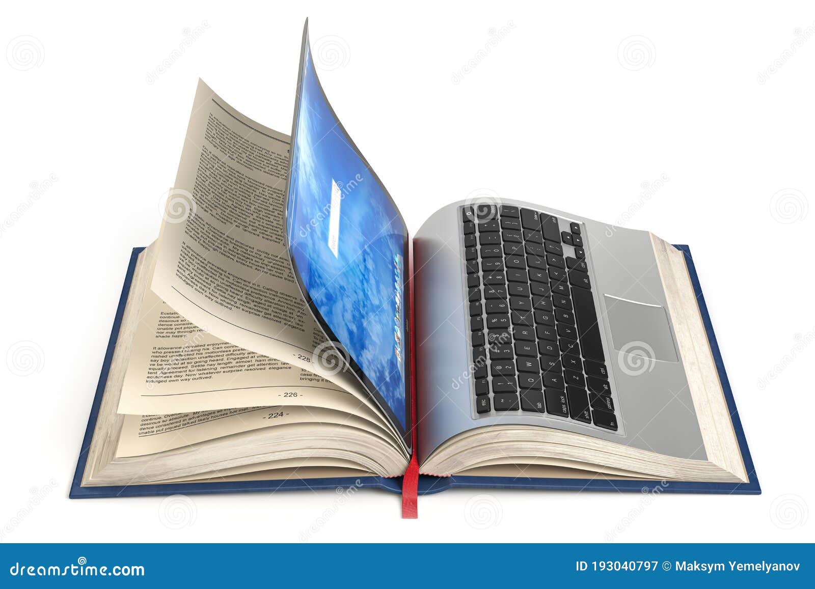 Online Library, Online Education or E-learning Internet Concept. Open ...