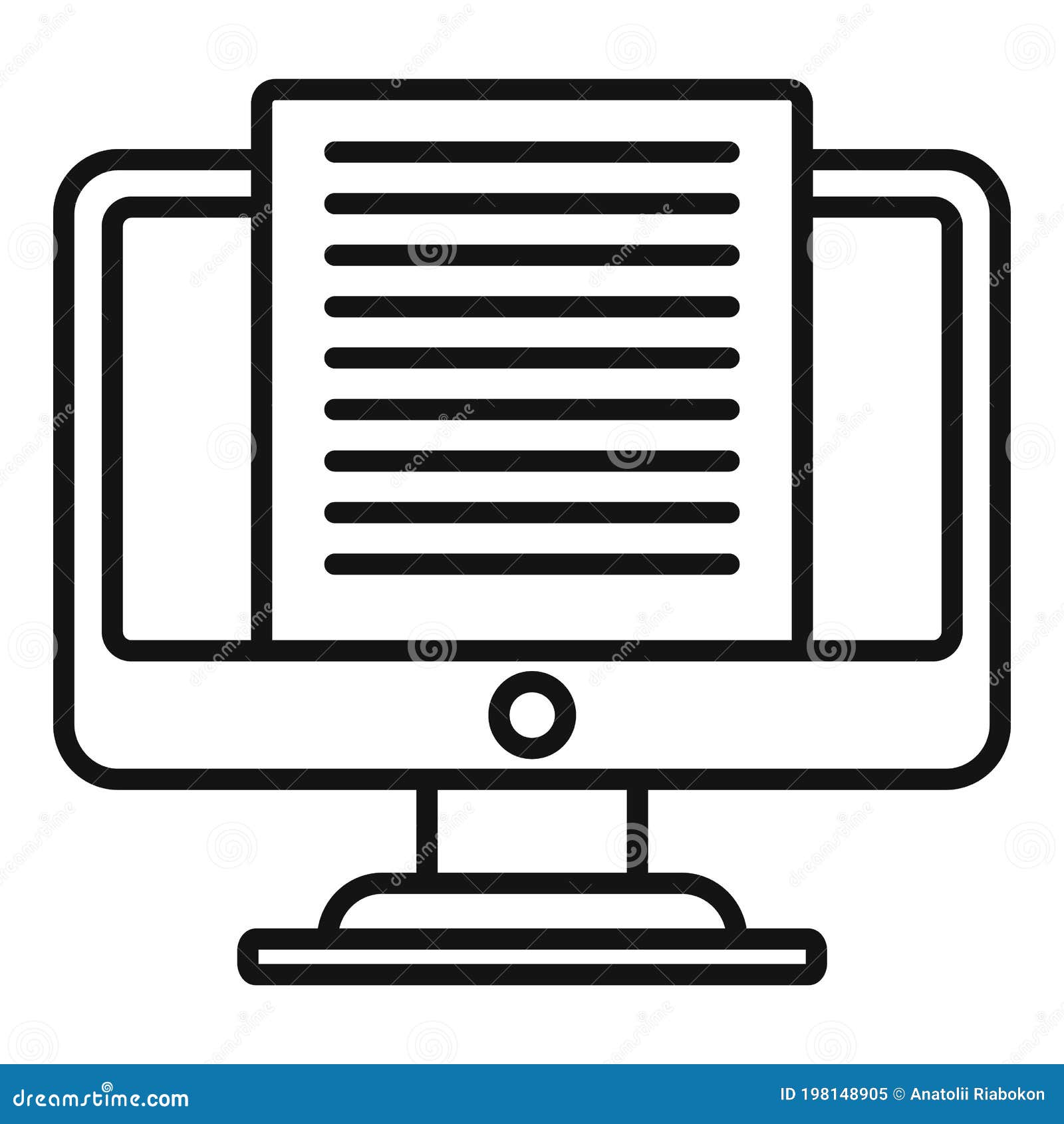 Online Library Icon, Outline Style Stock Vector - Illustration of heap ...