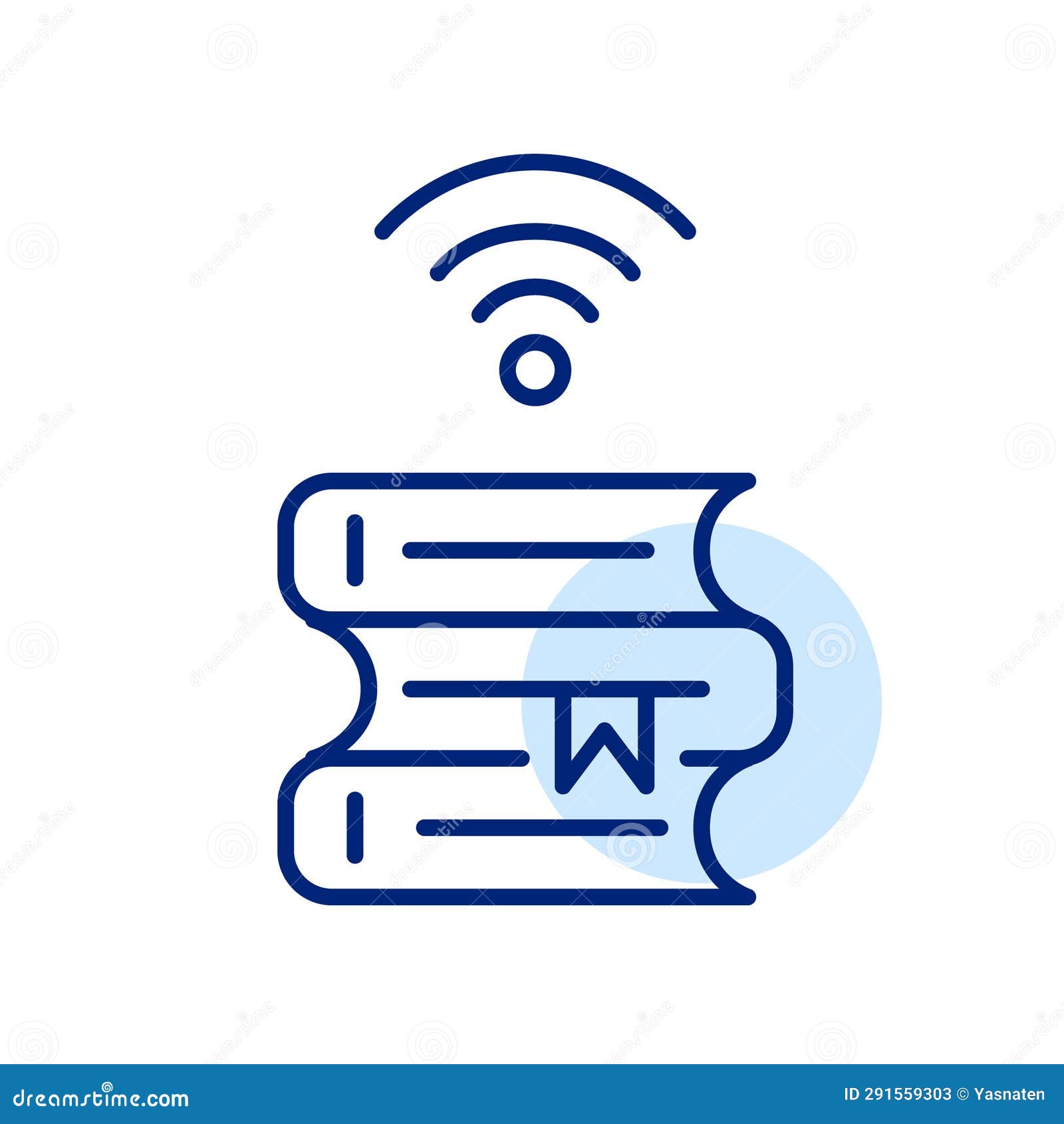 Online Library Icon. Stack of Books and Wifi Symbol. Pixel Perfect Icon ...