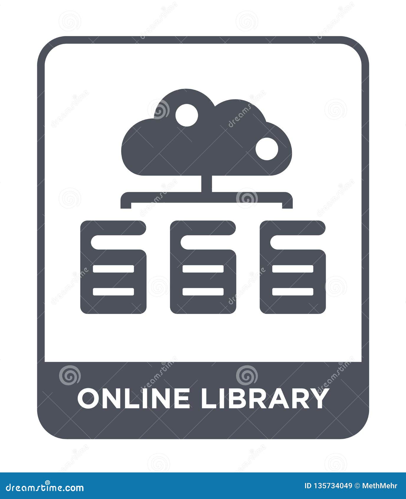 Online Library Icon in Trendy Design Style. Online Library Icon ...