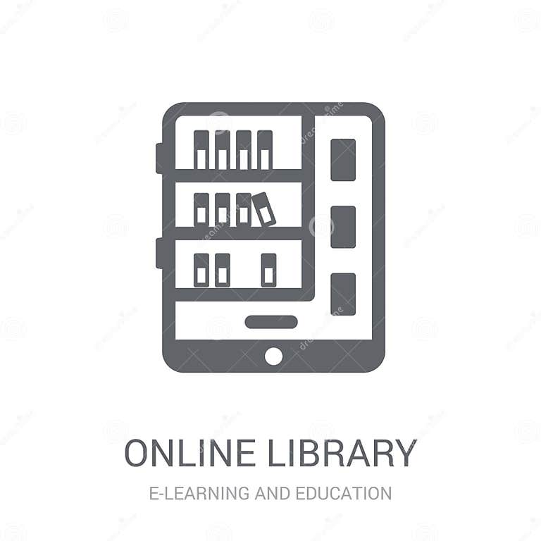 Online Library Icon. Trendy Online Library Logo Concept on White Stock ...