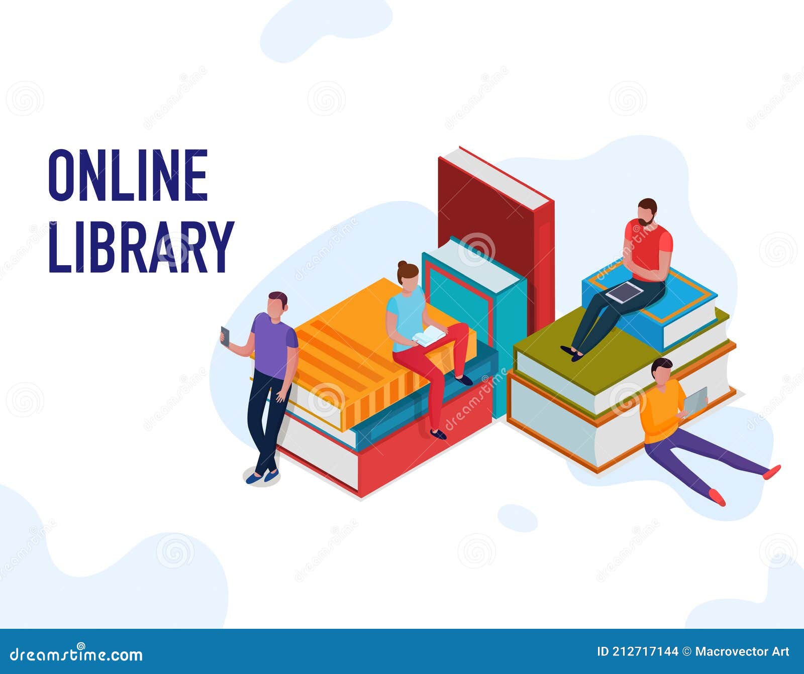 Online Library Illustration Stock Vector - Illustration of books ...