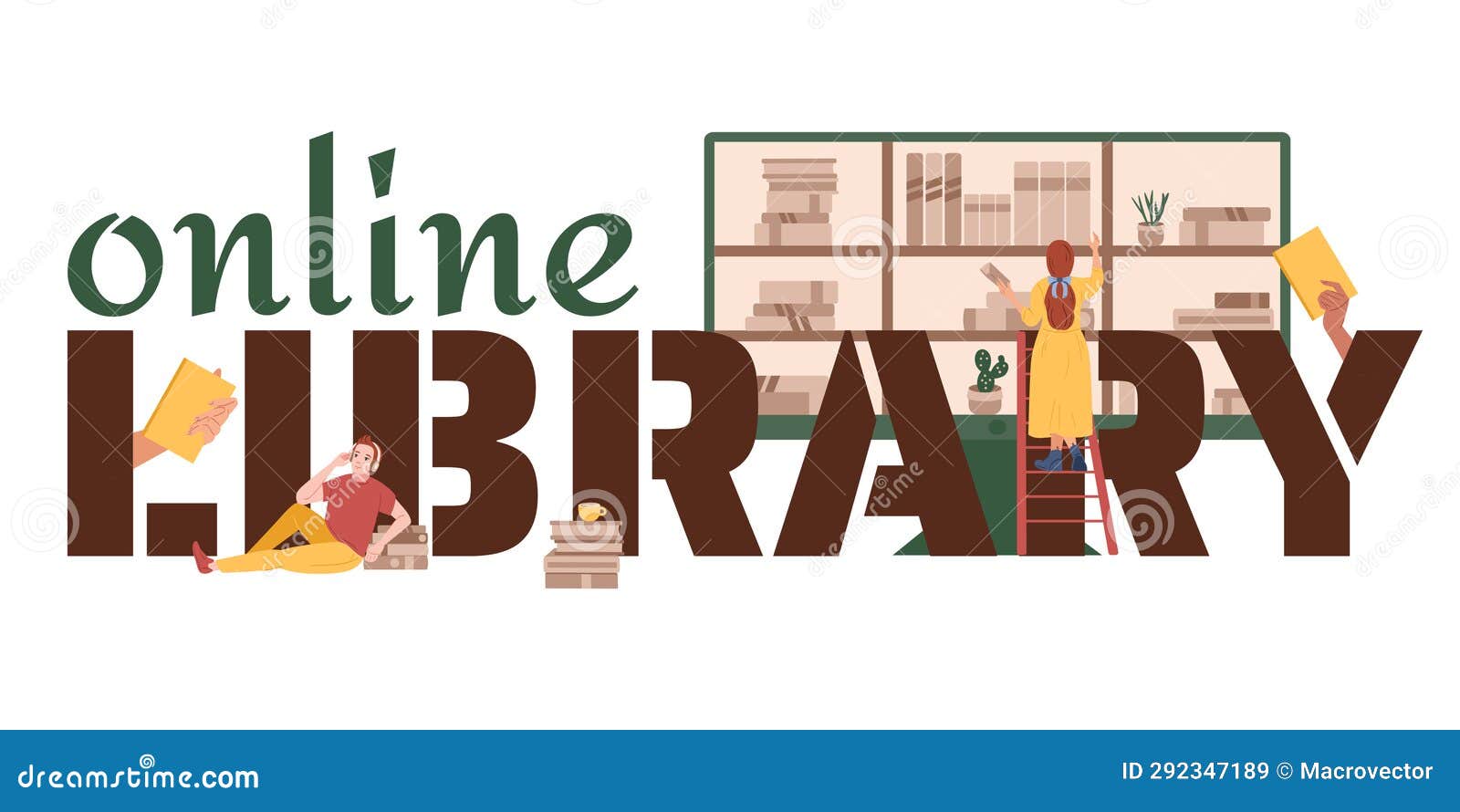 Online Library Text Composition Stock Vector - Illustration of process ...