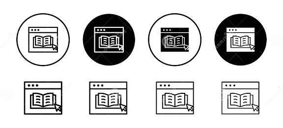 Online Library Vector Icon Set Collection. Online Library Outline Flat ...