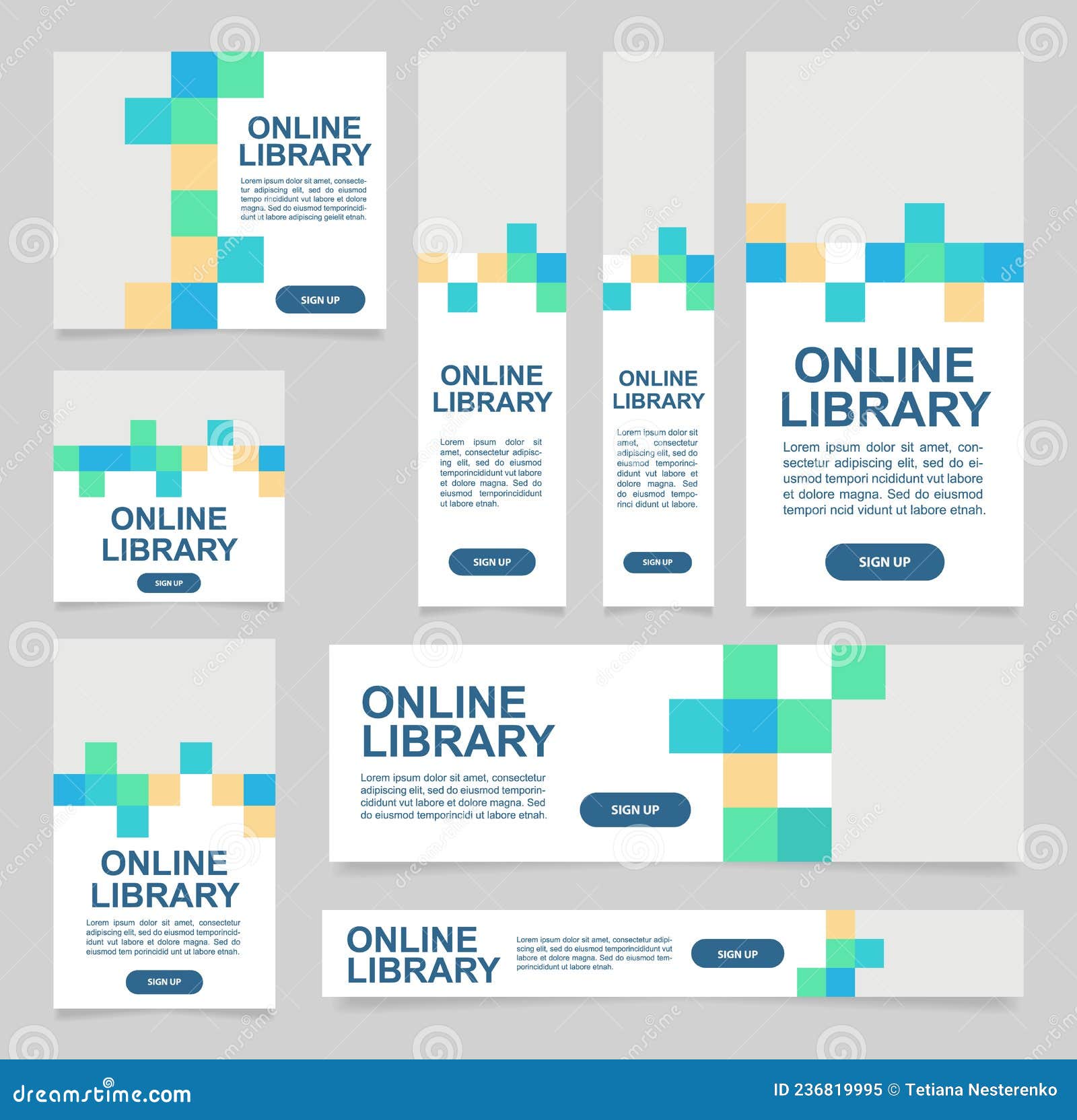 Online Library Web Banner Design Template Stock Vector - Illustration ...