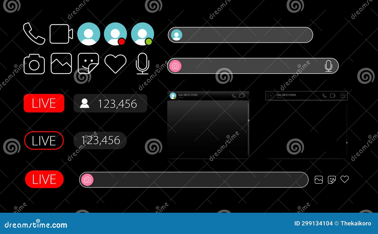 Online Live Streaming App Design Element 001 Stock Illustration ...