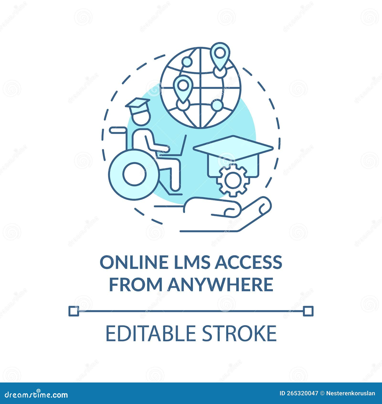 Online LMS Access from Anywhere Blue Concept Icon Stock Vector ...