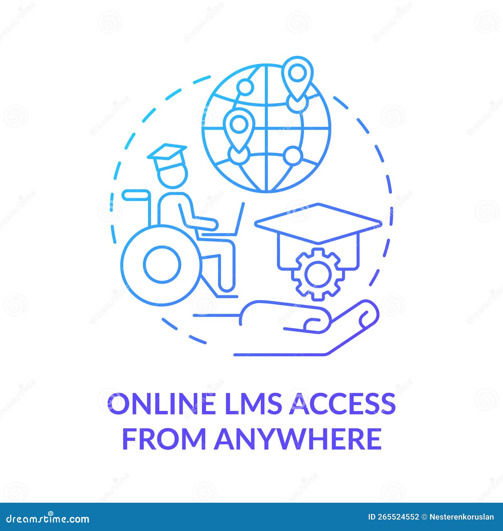 Online LMS Access from Anywhere Blue Gradient Concept Icon Stock Vector ...