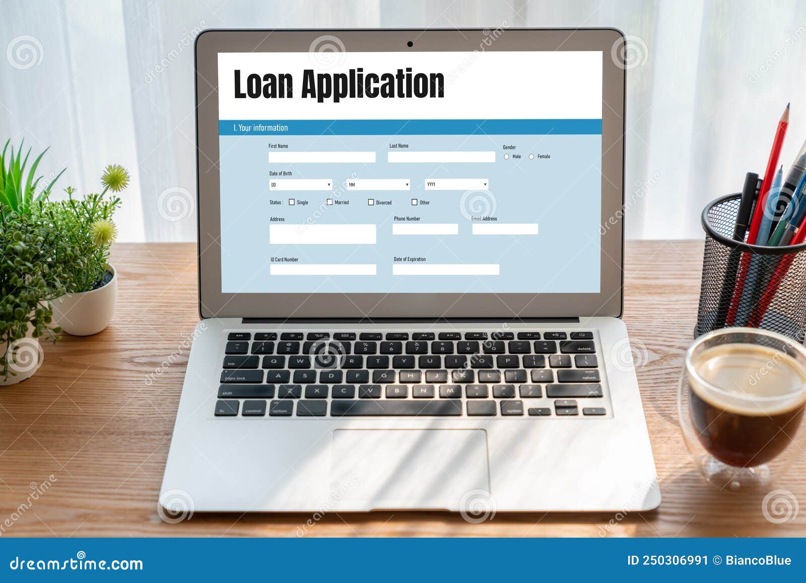 Online Loan Application Form for Modish Digital Information Collection Stock Image - Image of ...