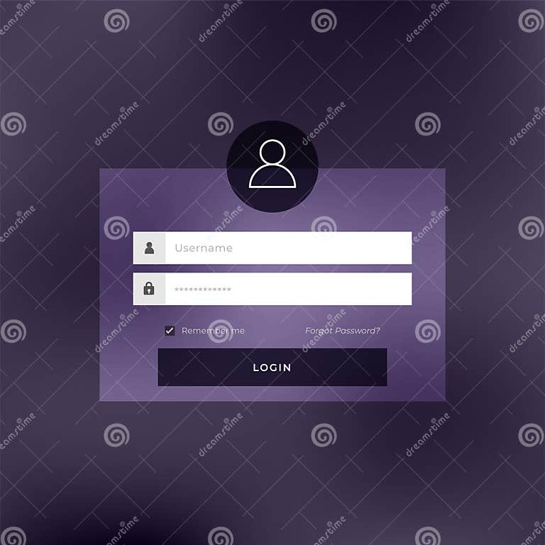 Online Login Page Screen Template for Web or UI App Vetor Stock ...