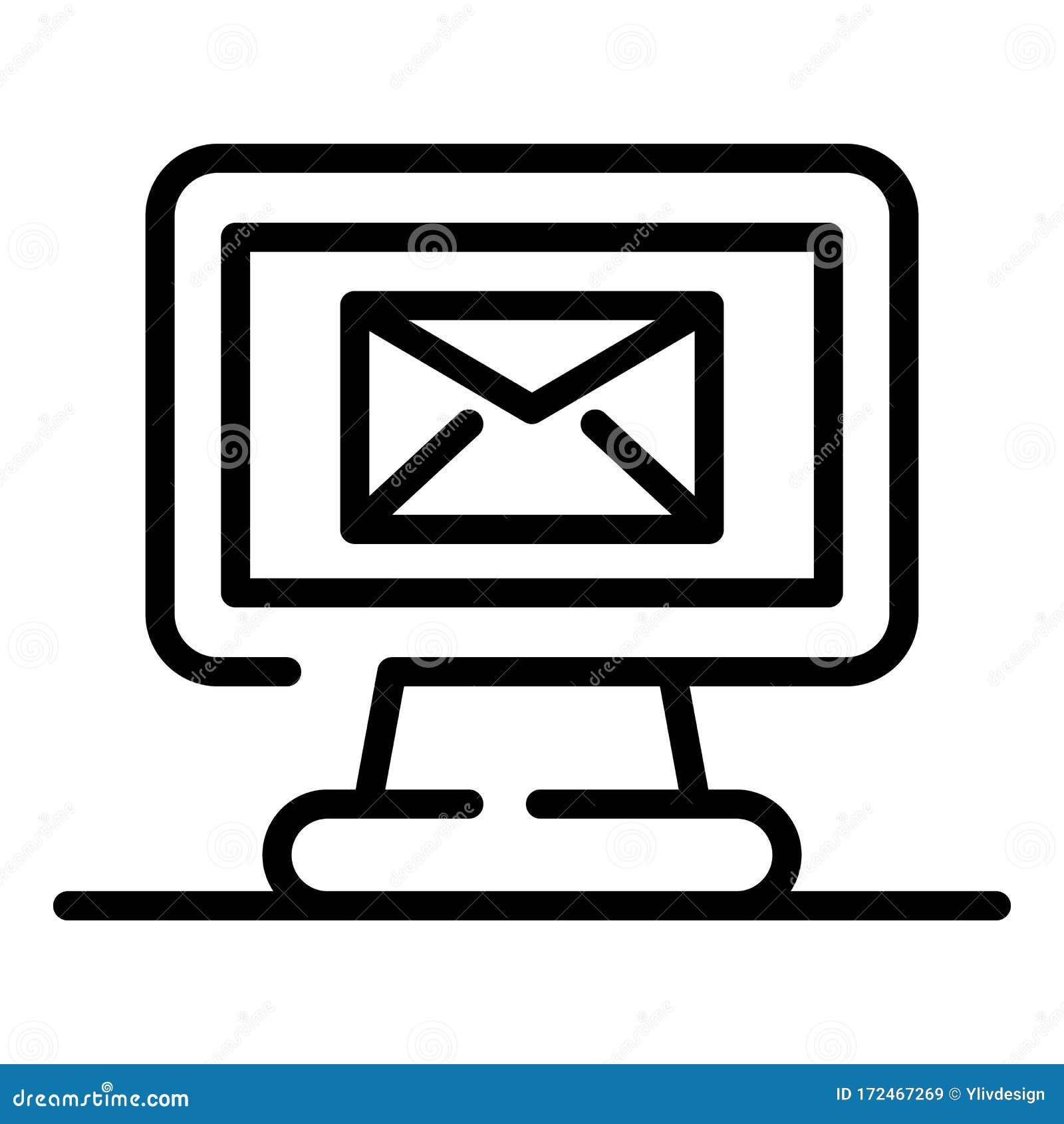 Online Mailbox Icon, Outline Style Stock Vector - Illustration of ...