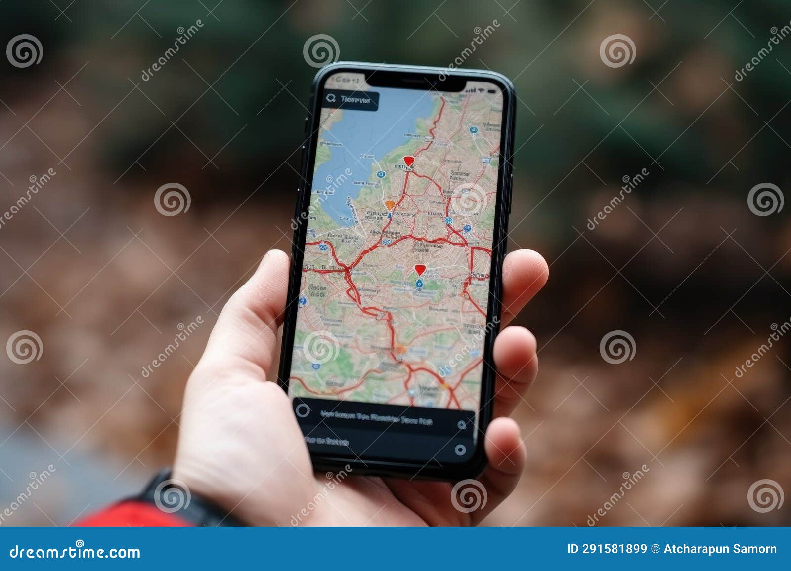 Online Map Navigator Application on Smartphone Interface Stock ...