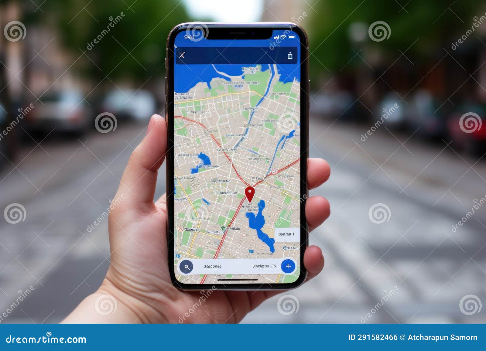 Online Map Navigator Application on Smartphone Interface Stock Illustration - Illustration of ...