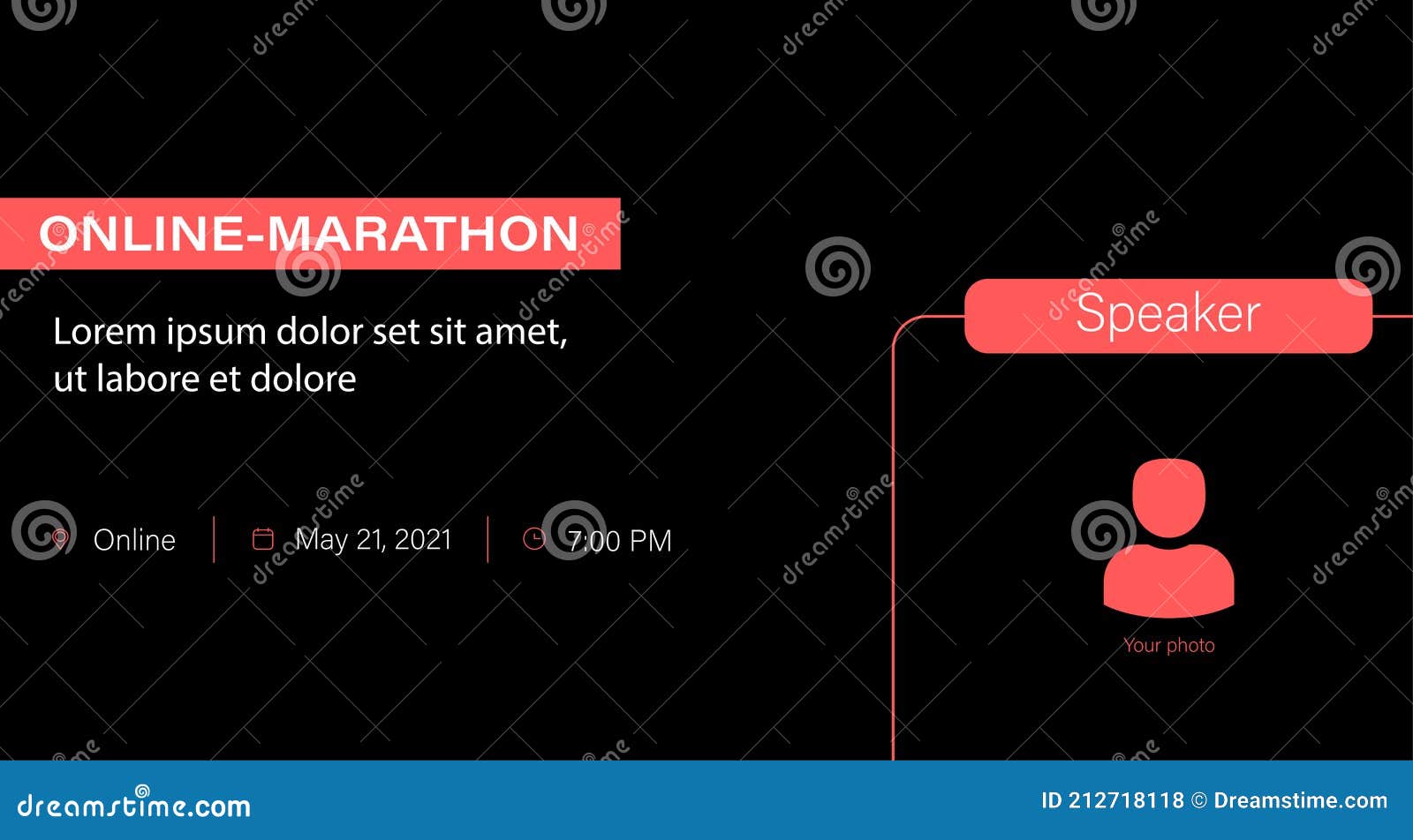 Online Marathon Mobile App Page Onboard Screen Template. Disabled ...