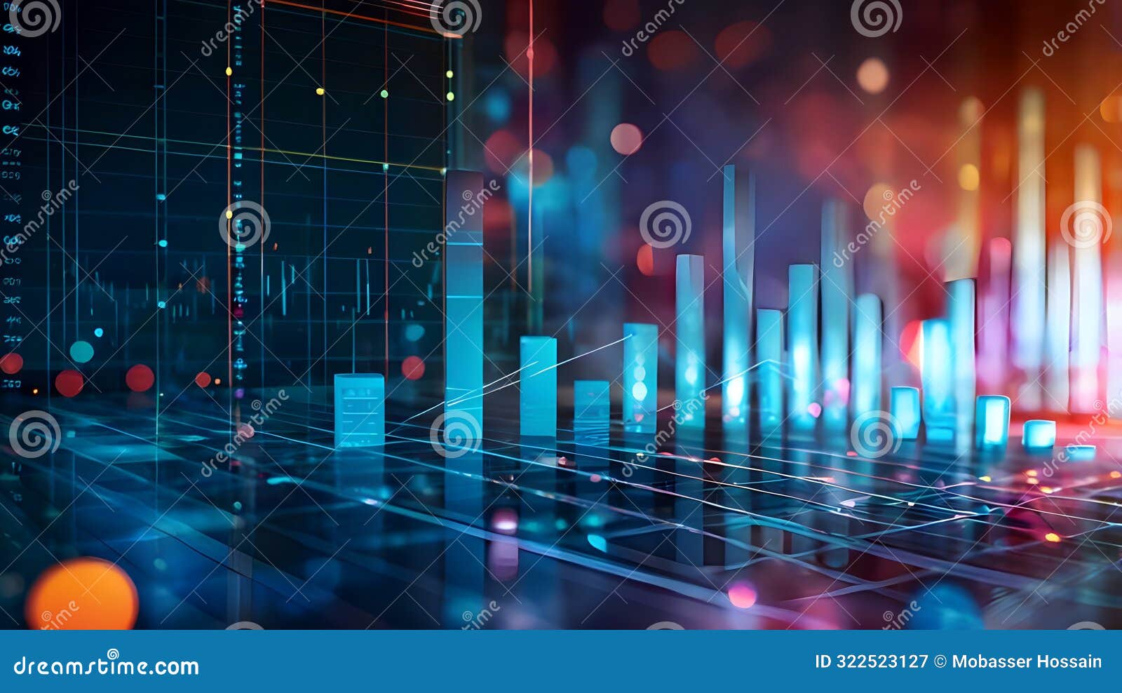 Online Marketing Data Analysis Concept with Chart Graph Stock ...