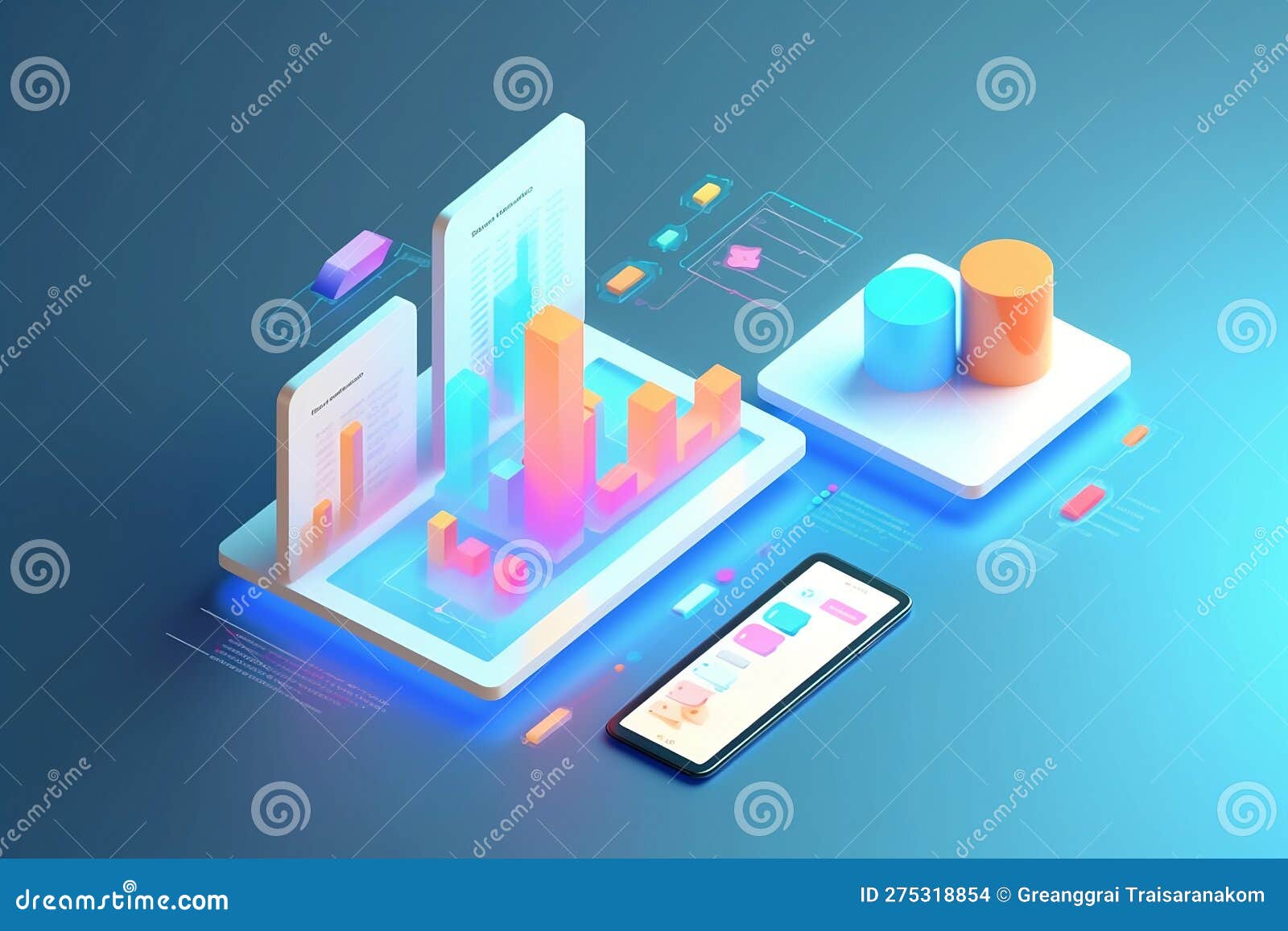 Online Marketing. Financial Report Chart. Data Analysis. Data ...
