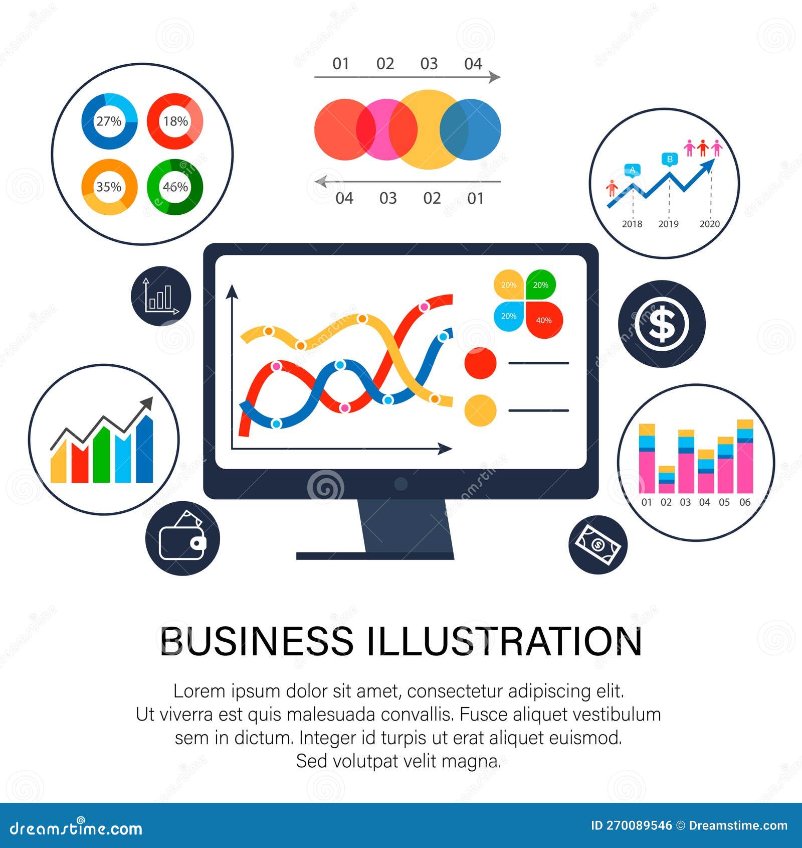 Online Marketing, Financial Report Chart, Data Analysis. Laptop with ...