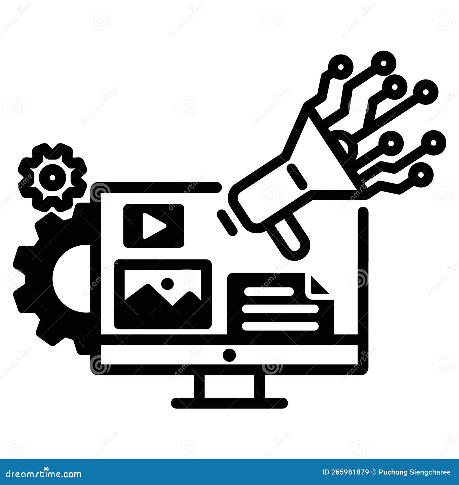 Online Marketing Symbol, Digital Marketing, Advertising Icon Vector ...