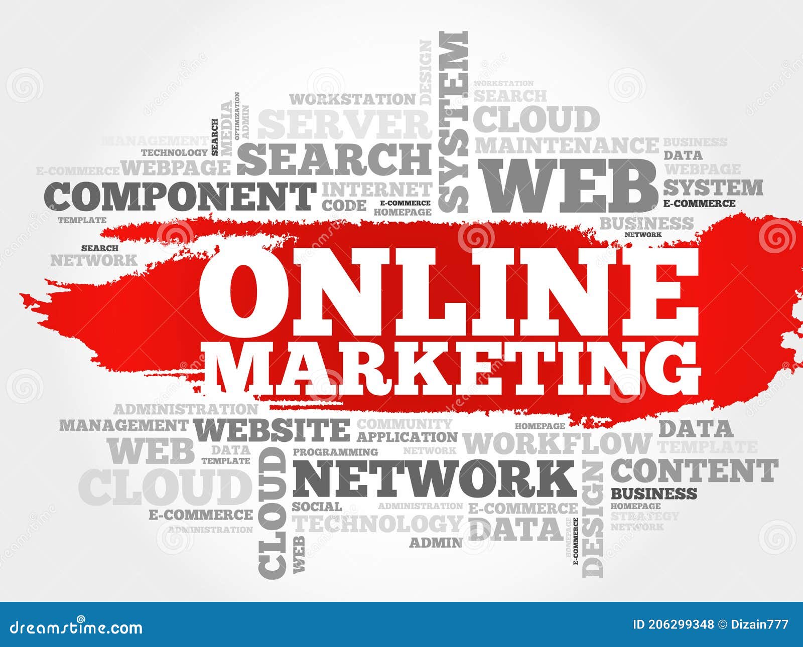 Online Marketing Word Cloud Stock Illustration - Illustration of engine ...