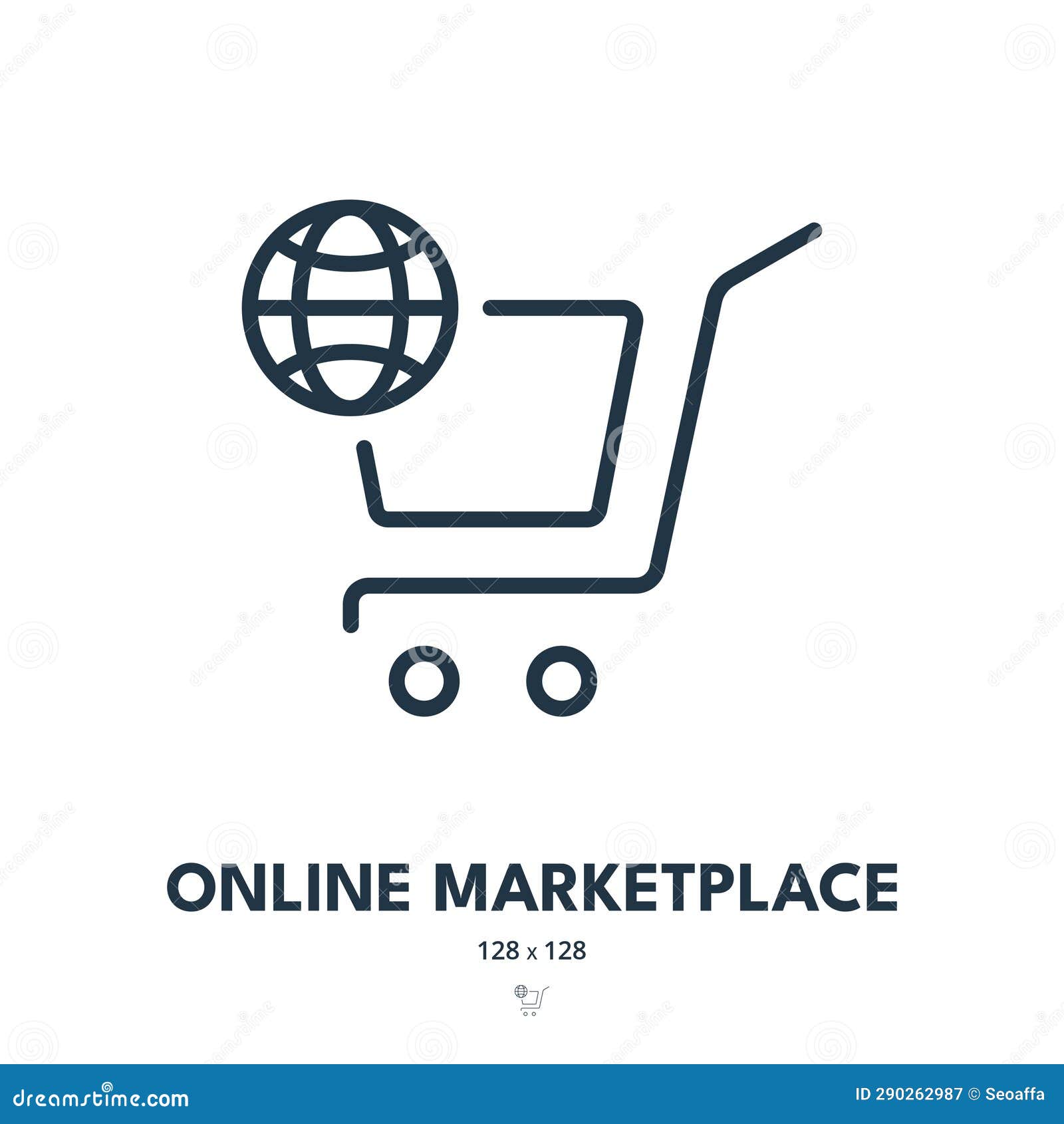 Online Marketplace Icon. Ecommerce, Store, Shop. Editable Stroke ...