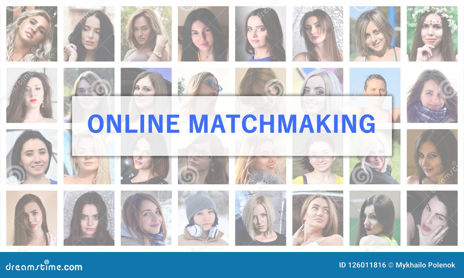 Online Matchmaking. the Title Text is Depicted on the Background Stock ...