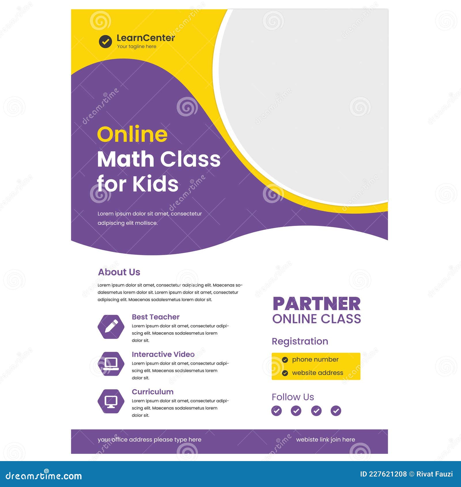 Online Mathematics Class for Kids Flyer Stock Photo - Image of grow ...