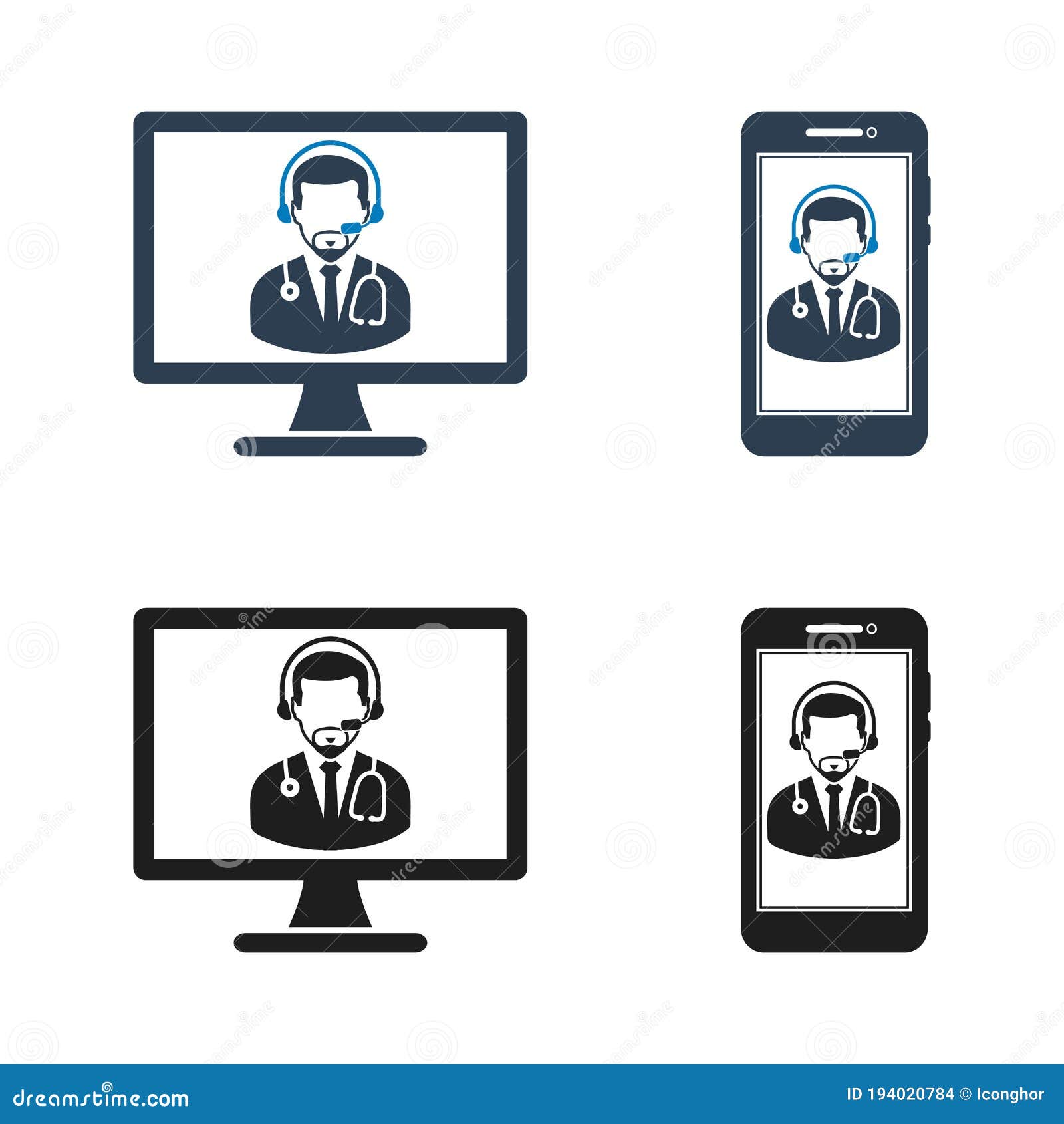 Online Medical Consultant Icon. Stock Vector - Illustration of vector ...