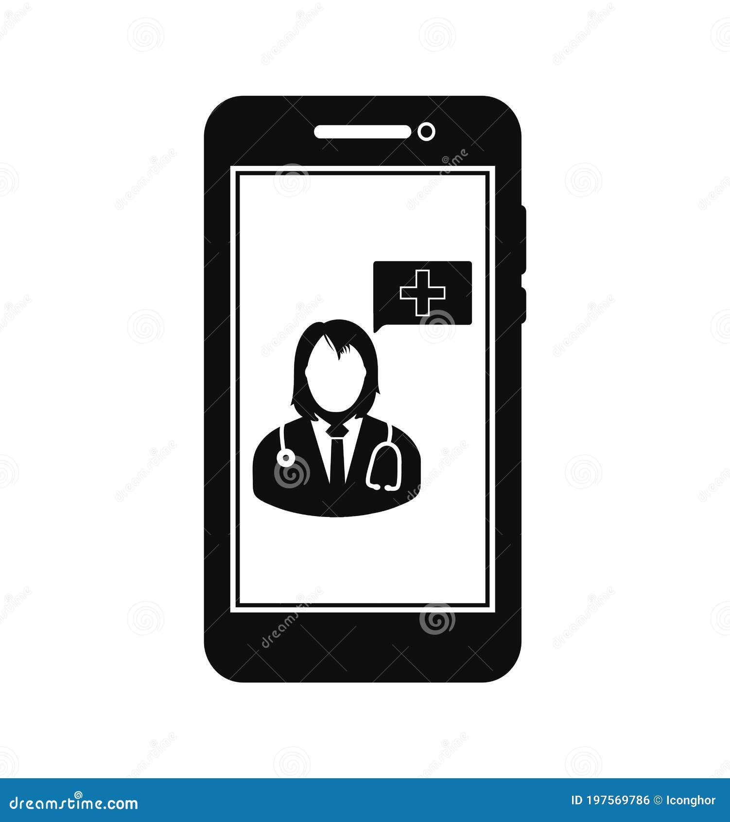 Online Medical Consultant Icon. Stock Vector - Illustration of vector ...