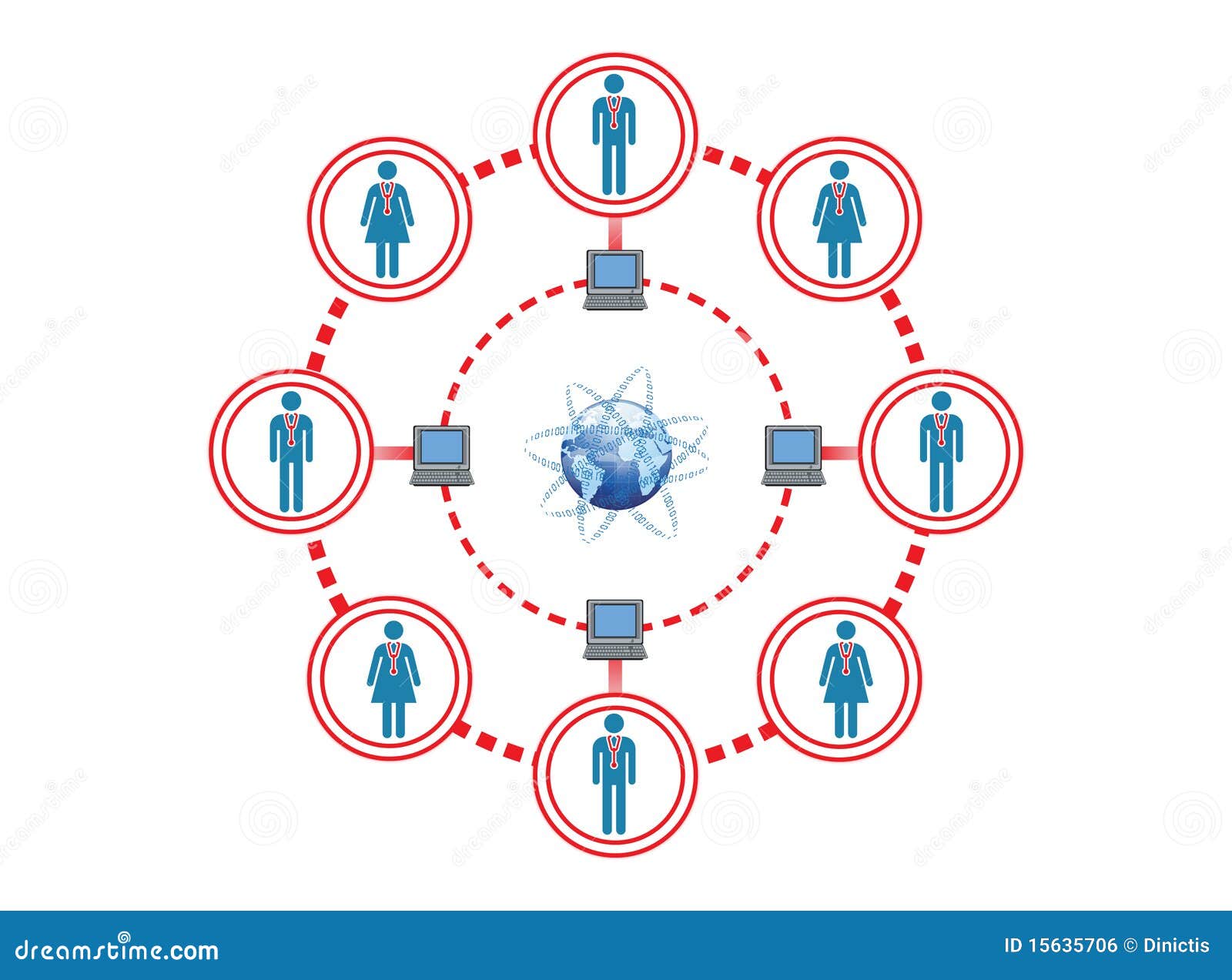 Online Medical Staff for Global Connection Stock Vector - Illustration ...