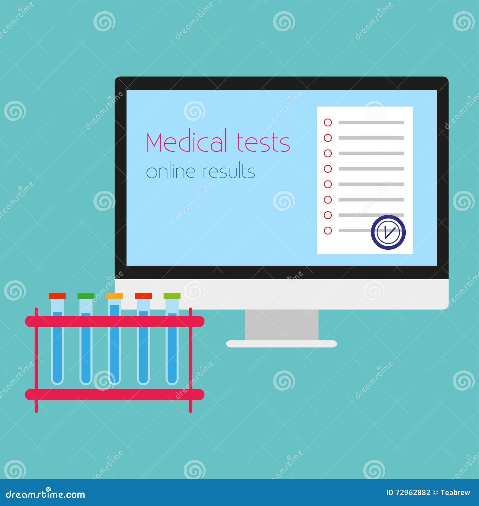 Online Medical Test. Vector Illustration Stock Vector - Illustration of ...