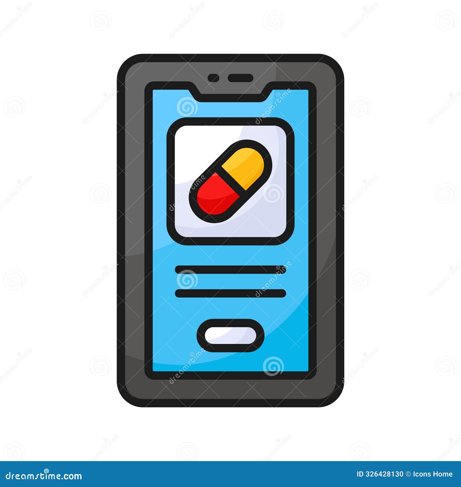 Online Medication, Capsule Inside Computer Screen Concept Icon of ...