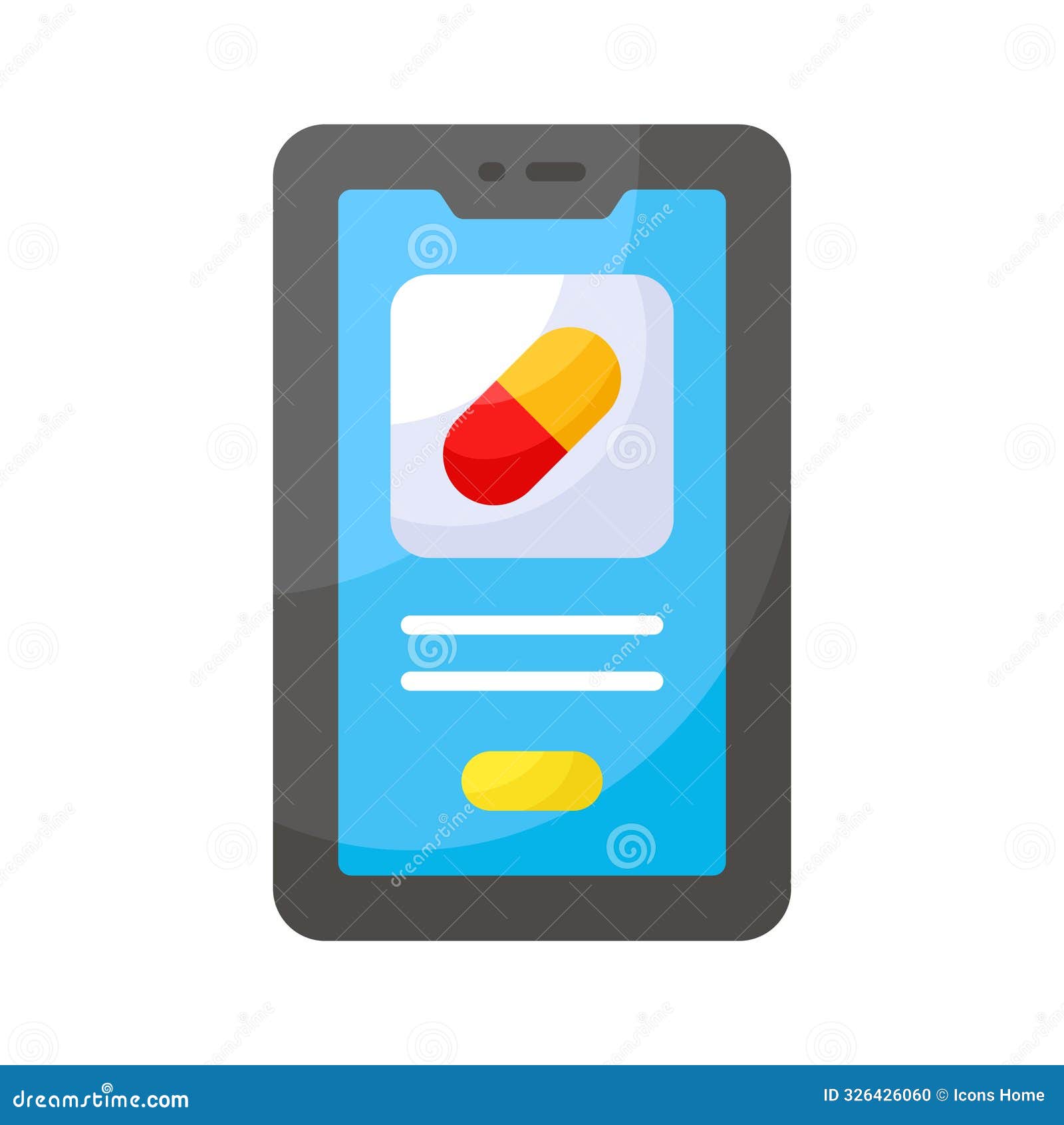 Online Medication, Capsule Inside Computer Screen Concept Icon of ...