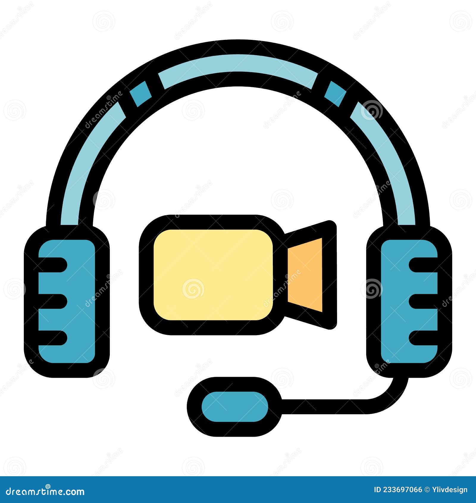 Online Meeting Headset Icon Color Outline Vector Stock Vector ...