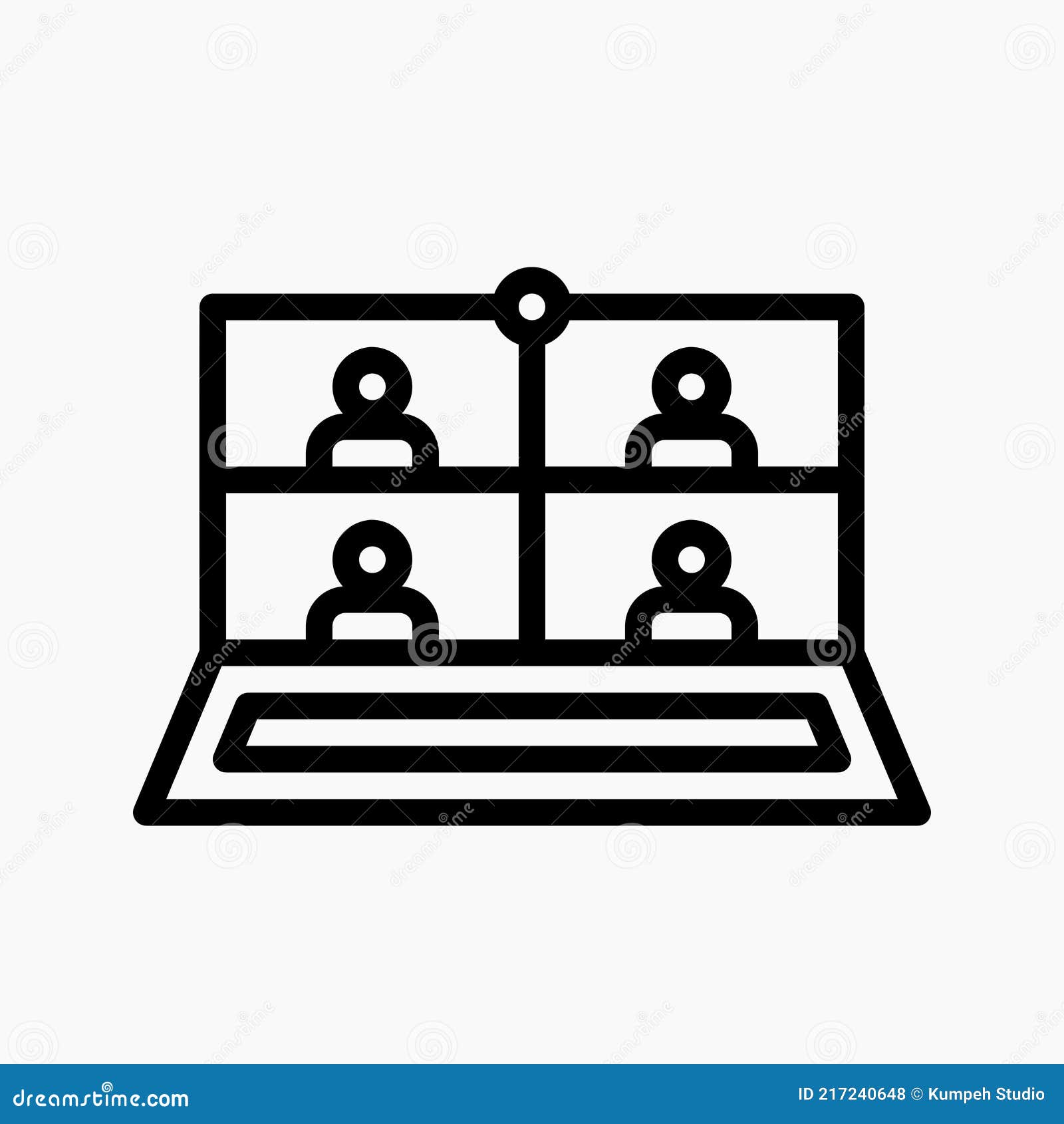 Online Meeting Icon Vector. Online Learning Symbol Stock Vector ...