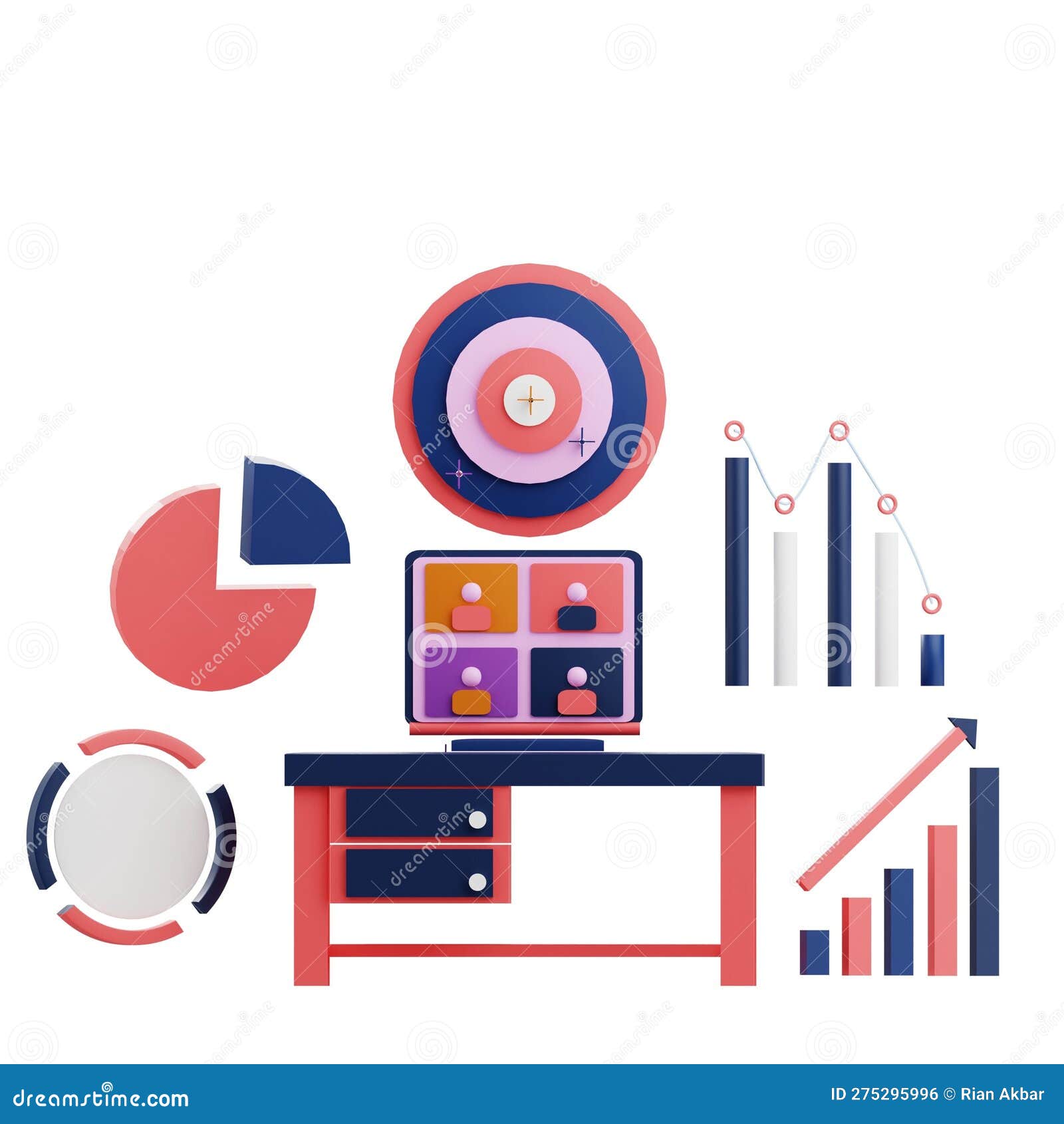 Online Meeting Illustration with Tools Stock Illustration ...