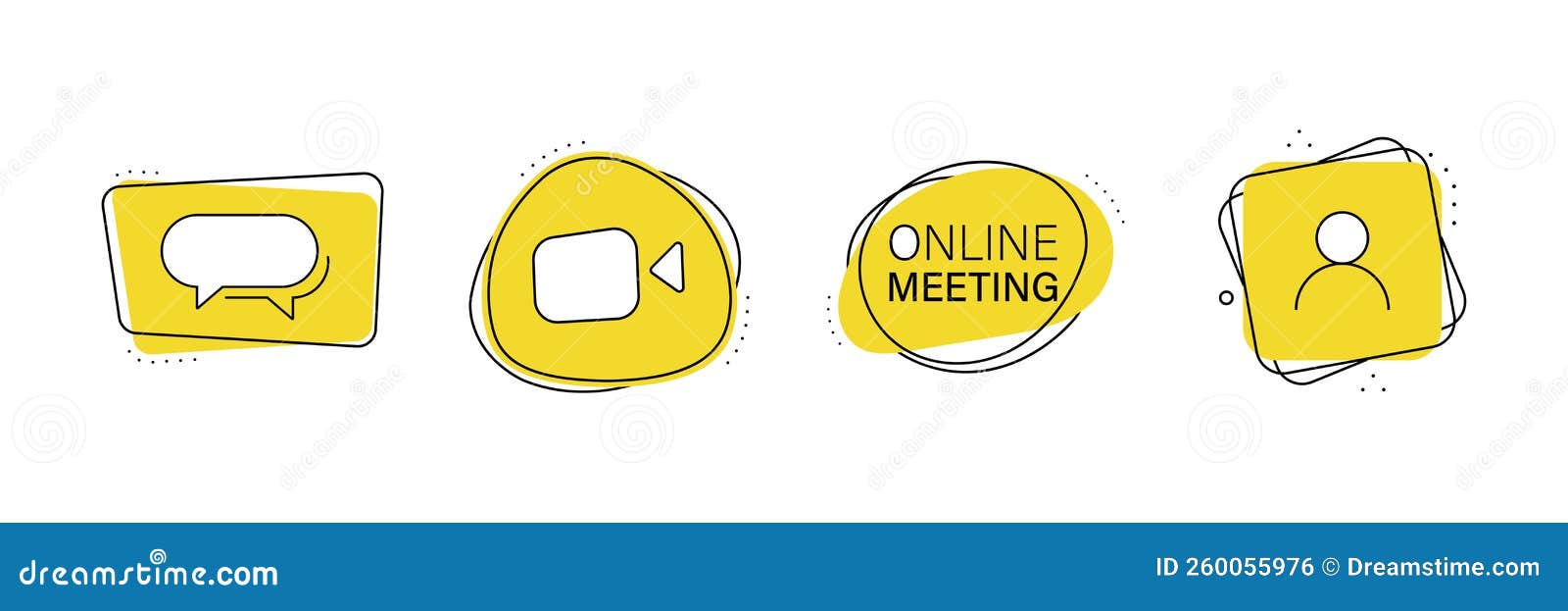 Online Meeting Label Set. Video Call Concept Stock Vector ...